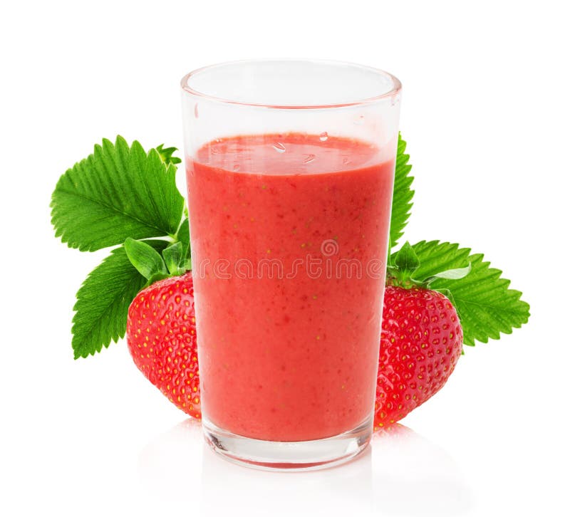 Strawberry Juice with Strawberries on the White Background Stock Image ...