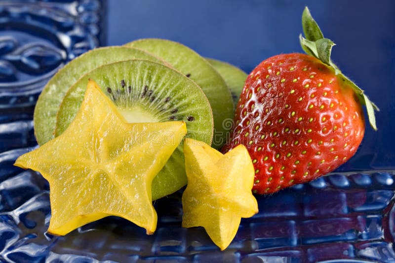 Strawberry, Kiwi, and Star Fruit Stock Image - Image of crop ...