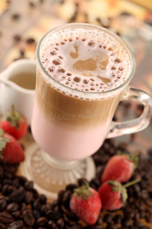Strawberry latte stock image. Image of luxury, sugar - 18718315