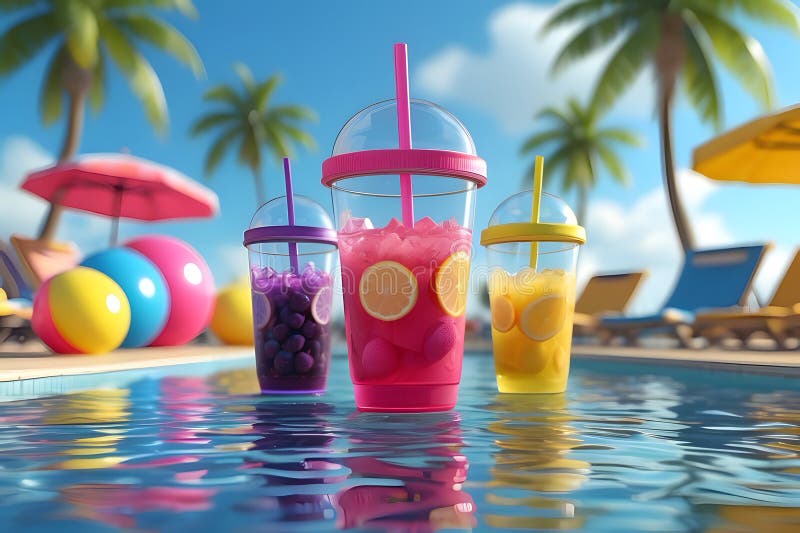 Strawberry,lemon and Grape Soft Drinks with Natural Ingredients,on the ...