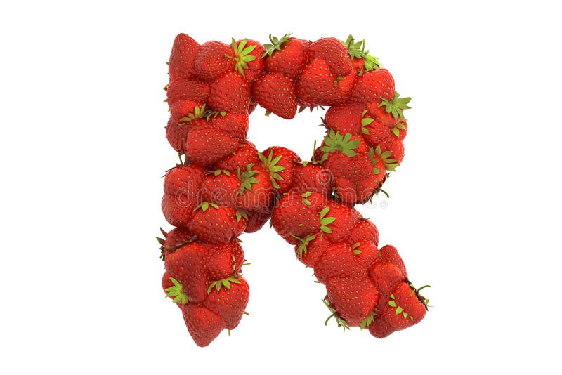 Strawberry letter R stock illustration. Illustration of green - 38969025