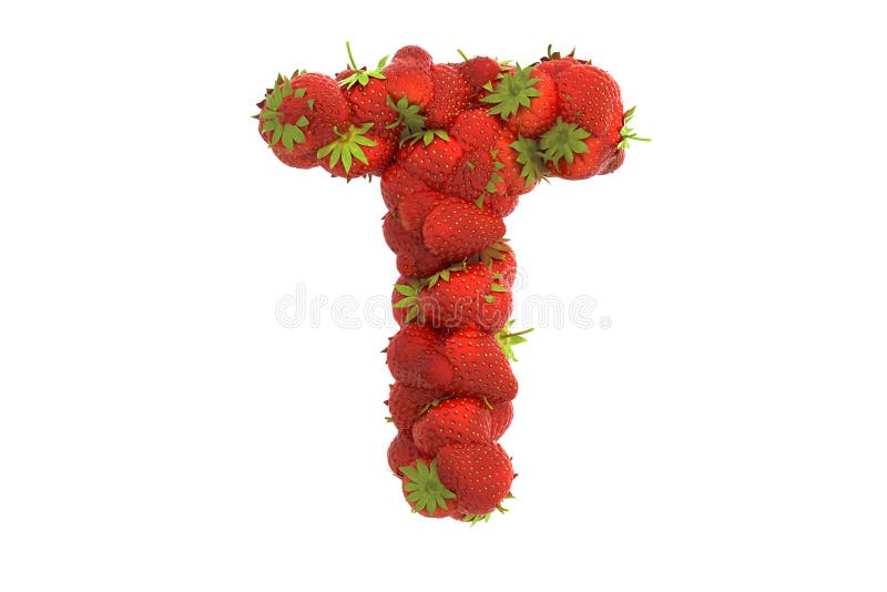 Strawberry letter T stock illustration. Illustration of rendering ...