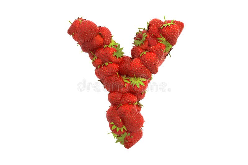 Strawberry letter Y stock illustration. Illustration of health - 38969104