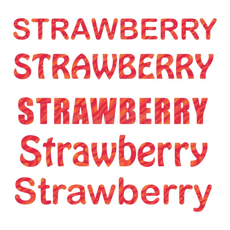 Strawberry Lettering. Usable for Stickers, Stock Vector - Illustration ...