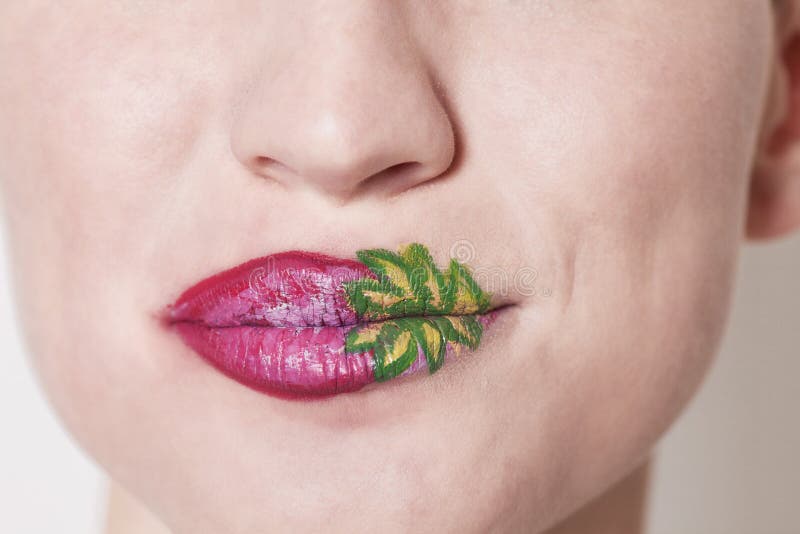 Strawberry lips stock photo. Image of juicy, close, young - 41429916