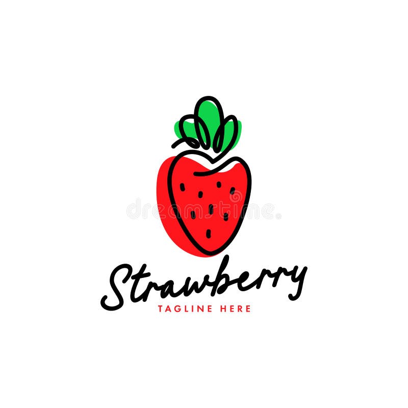Strawberry Logo Design Concept Vector Stock Illustration - Illustration ...