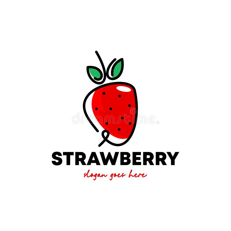 Strawberry Logo Design Concept Vector Stock Illustration - Illustration ...