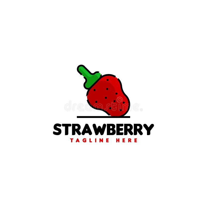 Strawberry Logo Design Concept Vector Stock Illustration - Illustration ...