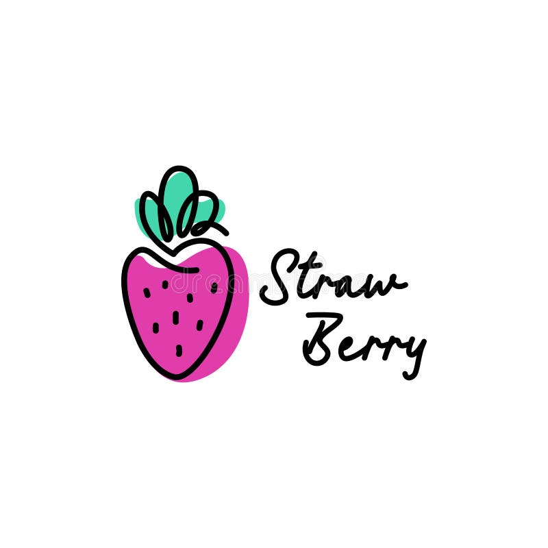 Strawberry Logo Design Concept Vector Stock Illustration - Illustration ...