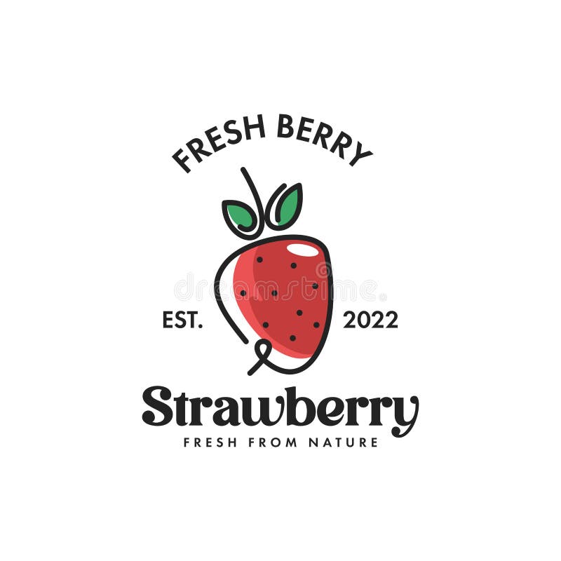 Strawberry Logo Design Concept Vector Stock Illustration - Illustration ...