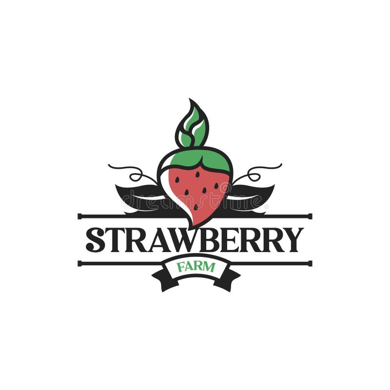 Strawberry Logo Design Concept Vector Stock Illustration - Illustration ...