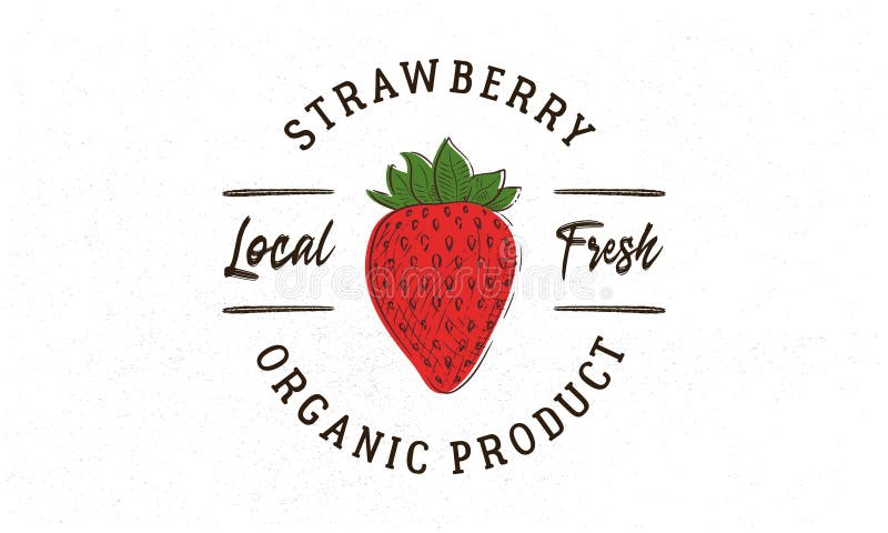 Strawberry Logo, Label Template. Vintage Typography. Stock Vector ...