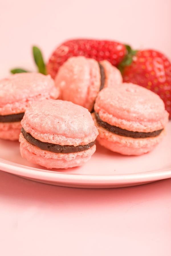 Strawberry Macaroons stock photo. Image of chocolate - 13047910