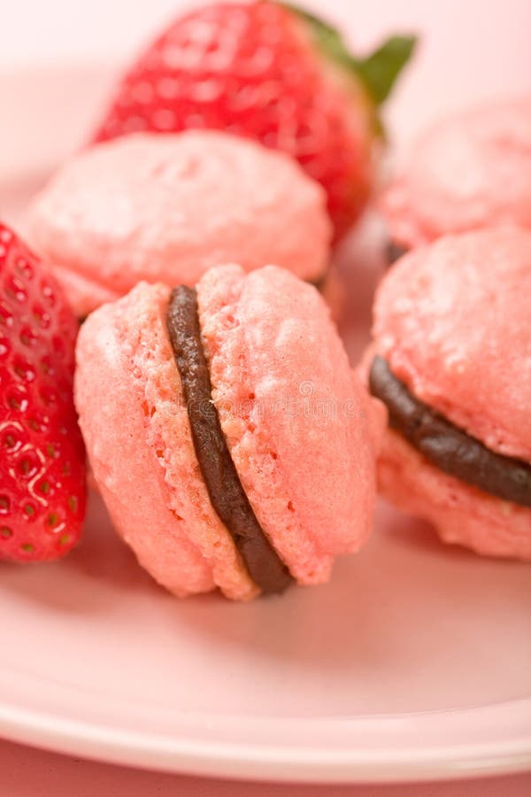 Strawberry Macaroons stock photo. Image of chocolate - 13047910