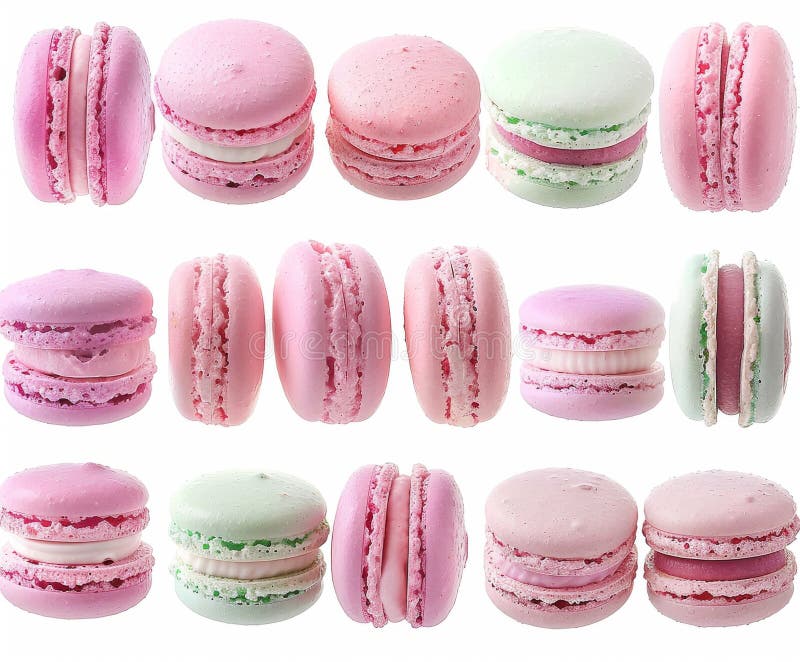 Strawberry Macaroons Collection, Illustration Stock Illustration ...