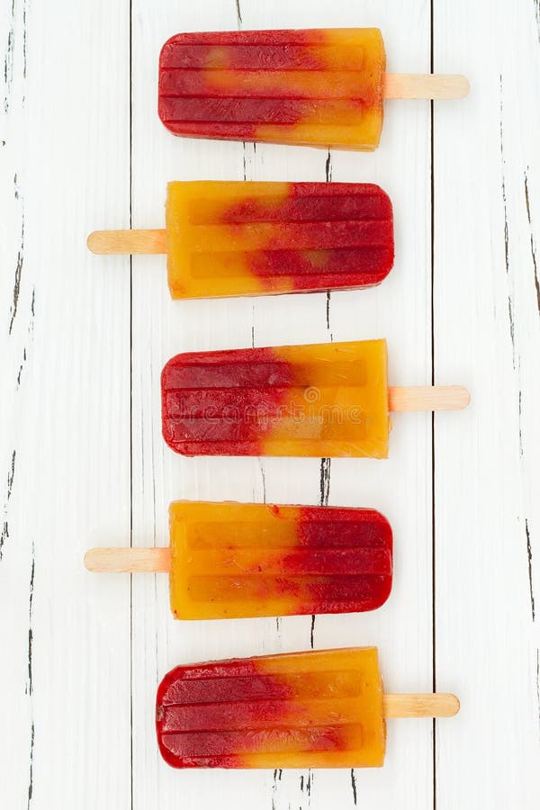Strawberry Mango Popsicles - Ice Pops - Paletas. Stock Image - Image of ...