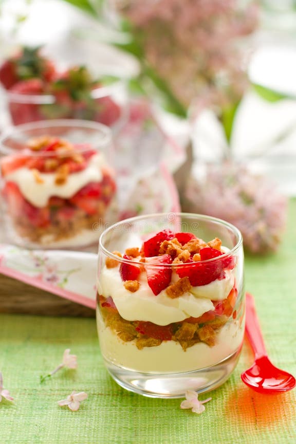 Strawberry and Mascarpone Trifle Stock Photo - Image of dessert ...