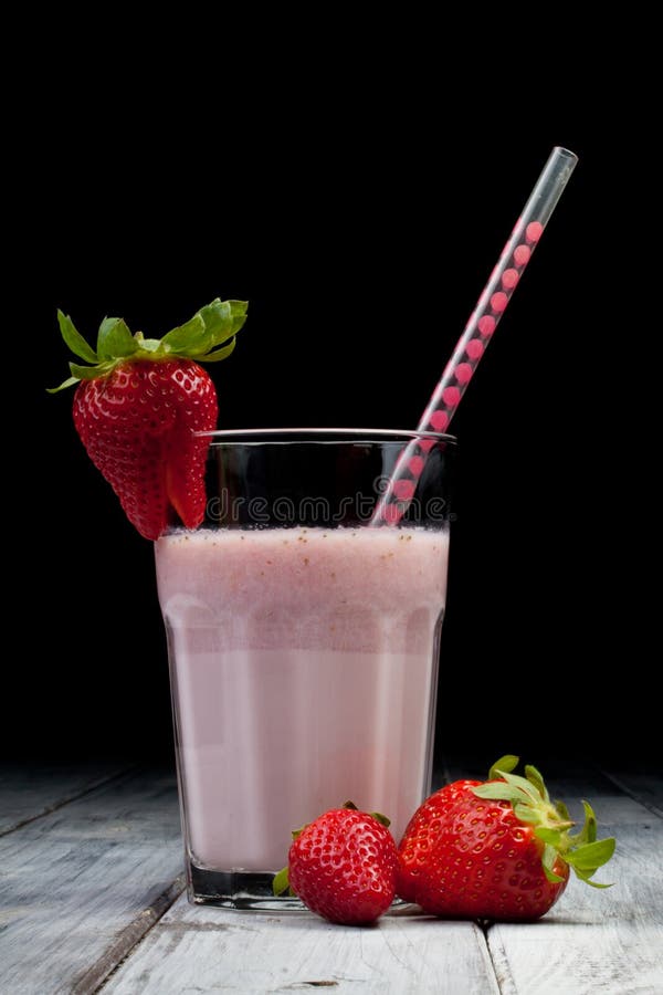 Strawberry milkshake stock image. Image of beverage, liquid - 23678117