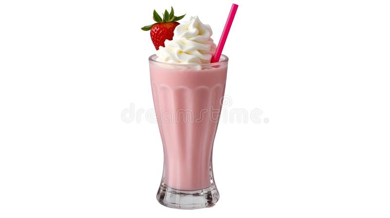 Strawberry Milkshake Photo Illustration Image Picture, White Background ...