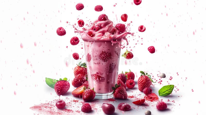 Strawberry milkshake. stock footage. Video of splashing - 333010488