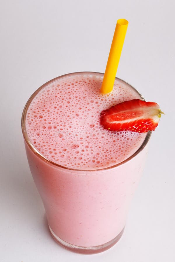 Strawberry Milkshake with Straw Stock Photo - Image of milk, diet: 67972380