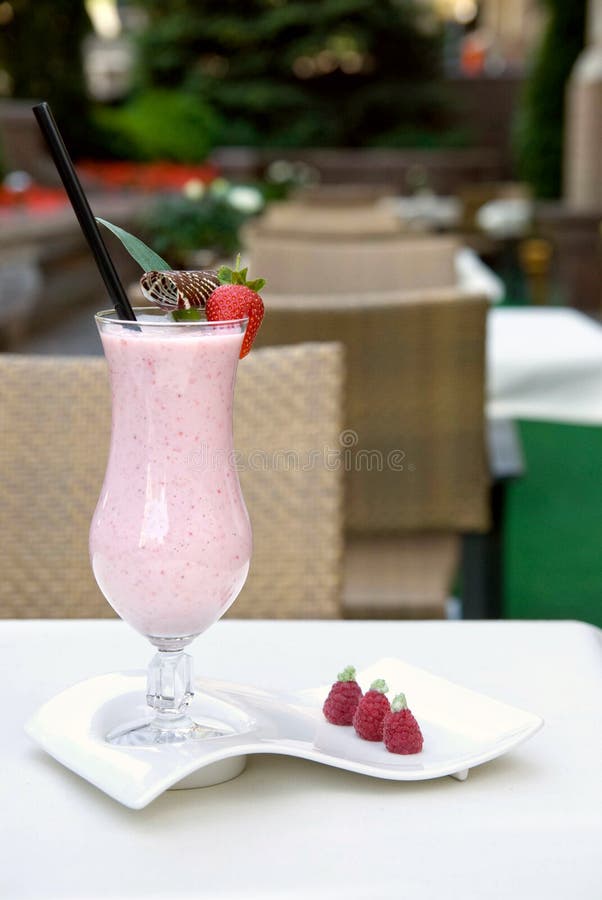 Strawberry Milkshake on the Table Stock Image - Image of cold, beverage ...
