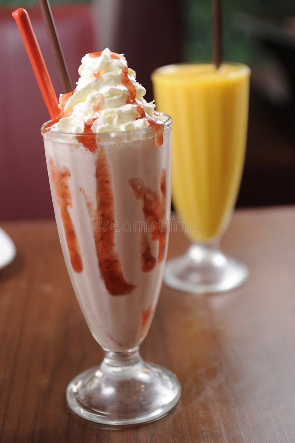 Strawberry milkshakes stock photo. Image of food, brightly - 31450164