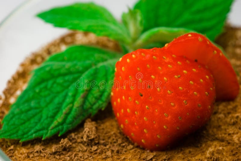 Strawberry & mint stock image. Image of colored, leaf - 7154167