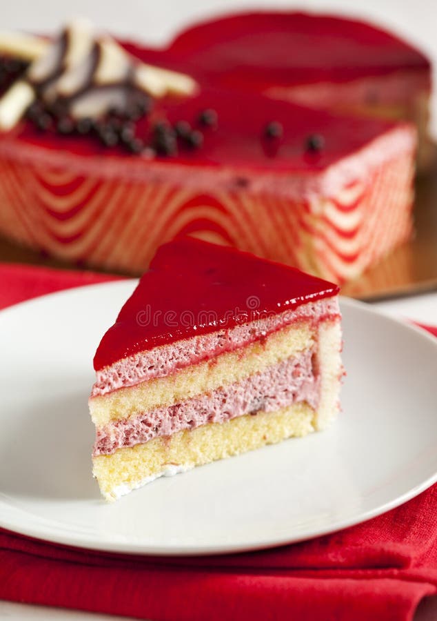 Strawberry Mousse Cake in the Shape of a Heart Stock Photo - Image of ...
