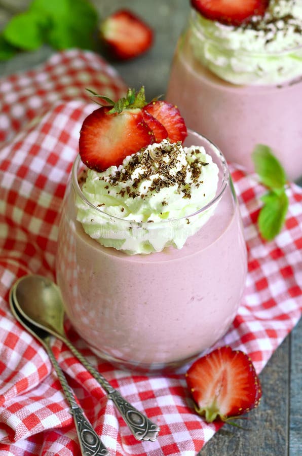 Strawberry mousse. stock photo. Image of cuisine, delicious - 55271590