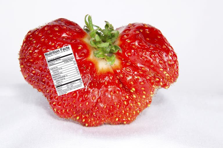 Strawberry with Nutrition Label Stock Image - Image of fresh ...