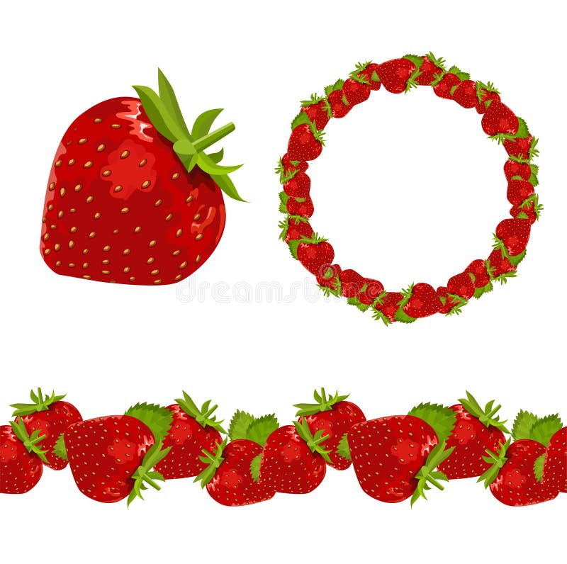 Strawberry. Object,garland and Border Stock Vector - Illustration of ...