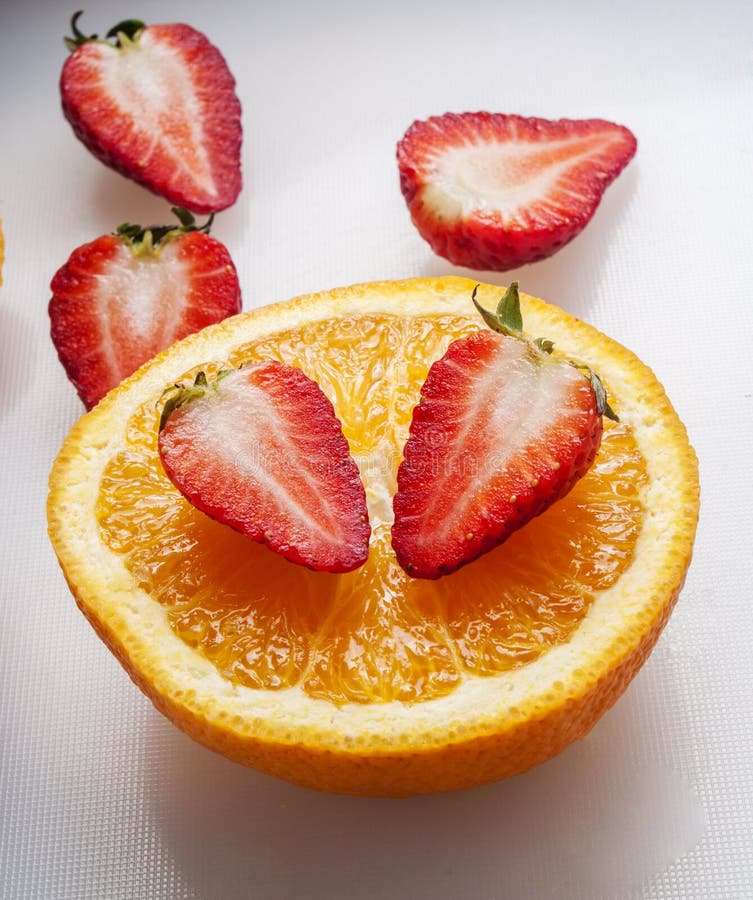 Strawberry and orange stock photo. Image of cuisine, nutrition - 36714916