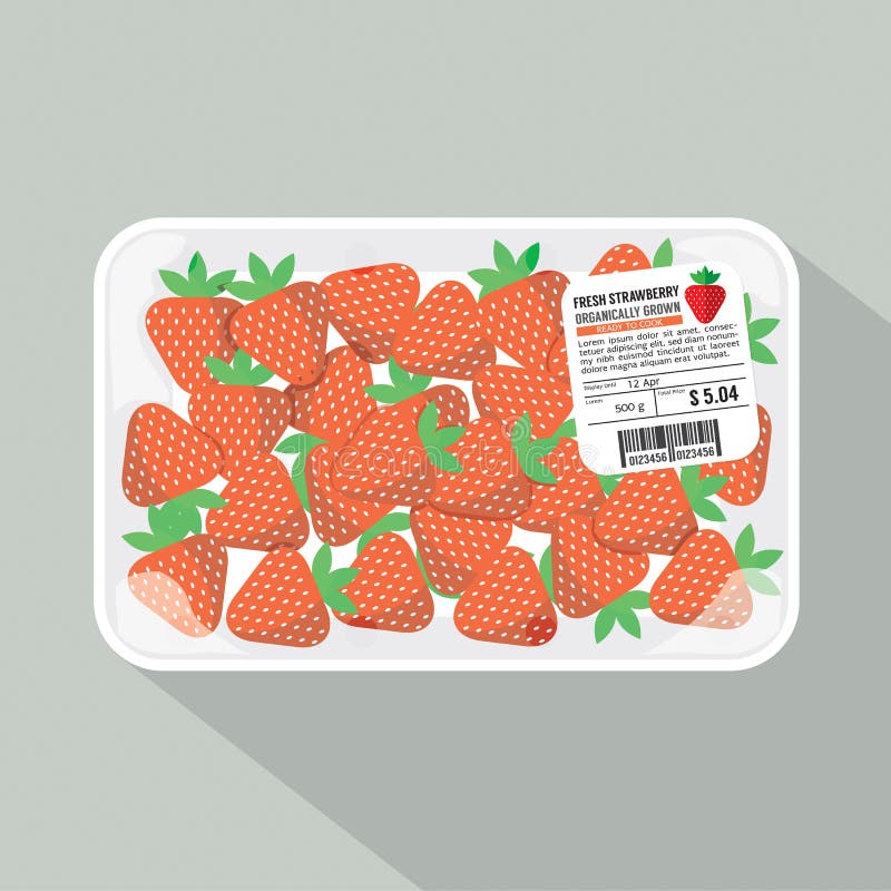 Strawberry Pack. stock vector. Illustration of pack, healthy - 69963794