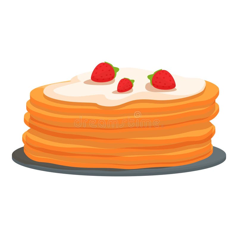Strawberry Pancake Food Icon Cartoon Vector. Family Menu Stock Vector ...