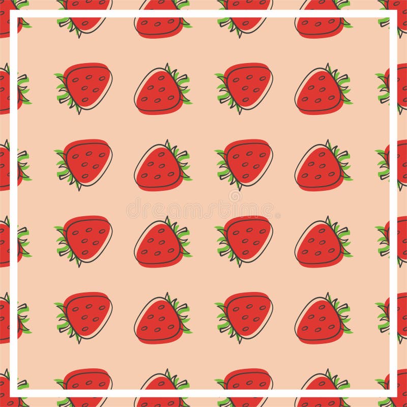 Strawberry Pattern Background Stock Vector - Illustration of fresh ...