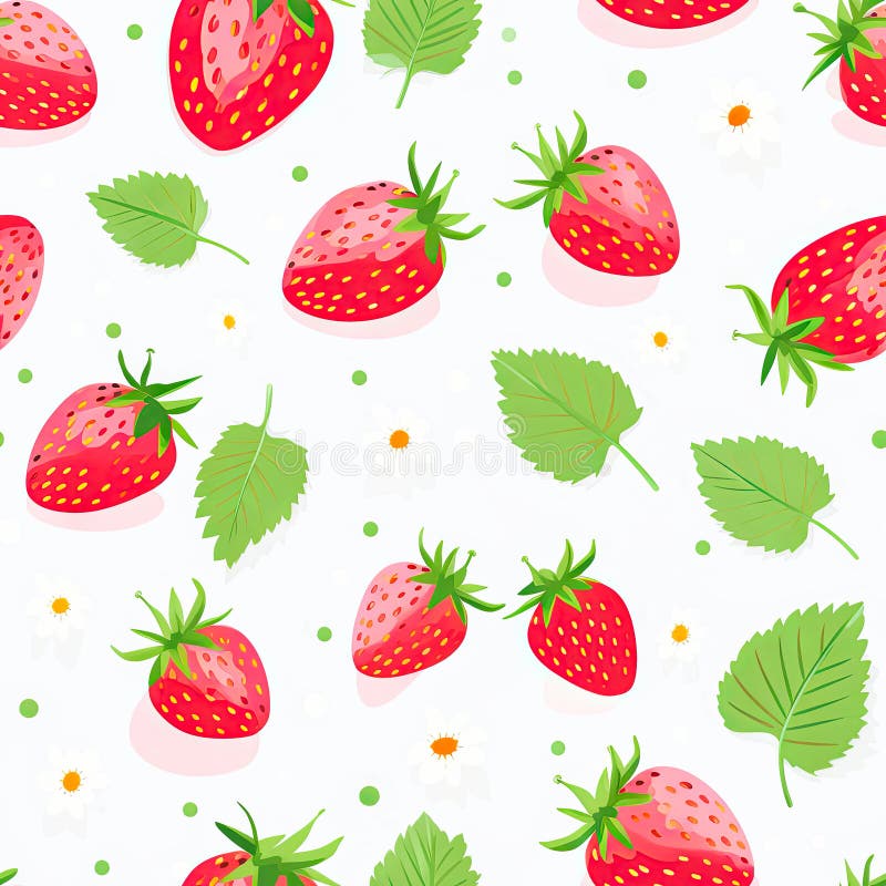 Strawberry Pattern Banner Wallpaper Simple Background Stock Photo ...