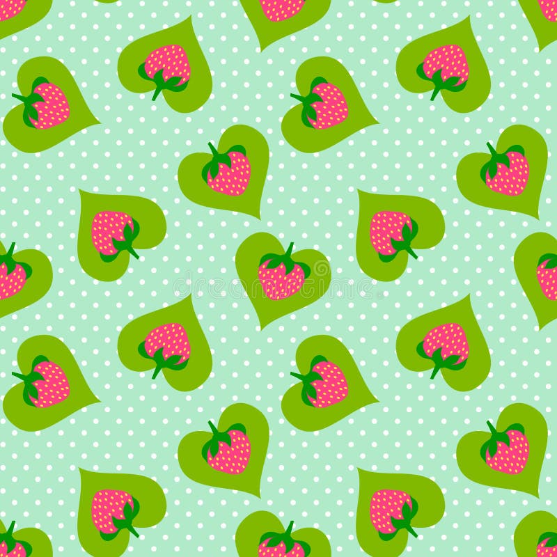 Strawberry Pattern with Flowers Stock Vector - Illustration of print ...