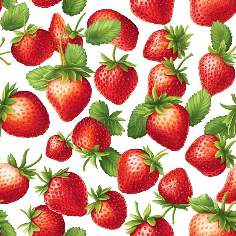Strawberry Pattern, Pattern for Fabric. Generative AI Stock ...