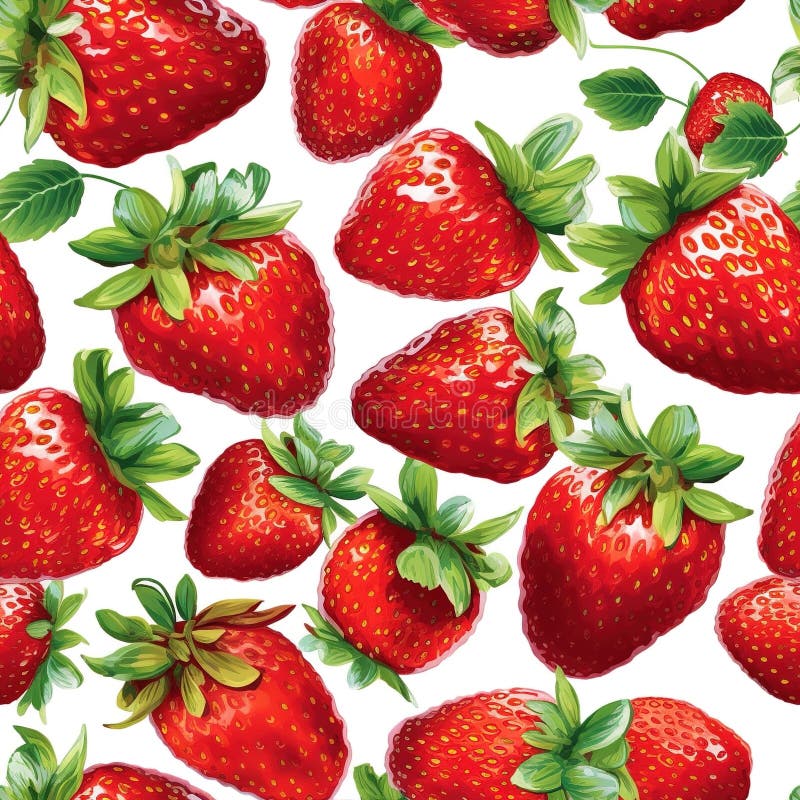 Strawberry Pattern, Pattern for Fabric. Generative AI Stock ...