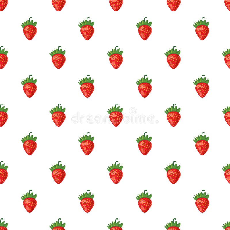 Strawberry Pattern Seamless Stock Vector - Illustration of fresh, leaf ...