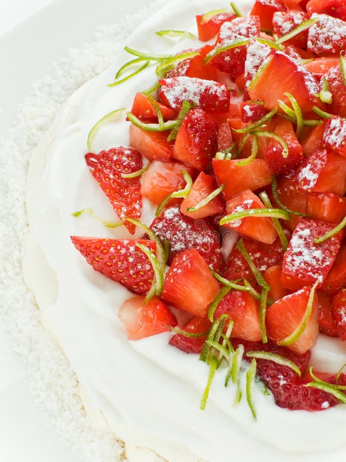 Strawberry Pavlova stock image. Image of chopped, sliced - 18829589
