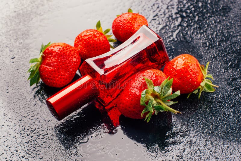 Strawberry Fragrance Perfume Stock Photo - Image of close, leaf: 78739126