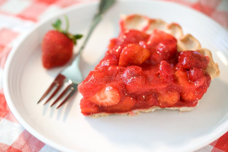 Strawberry Pie Slice stock image. Image of slice, fork - 16816555