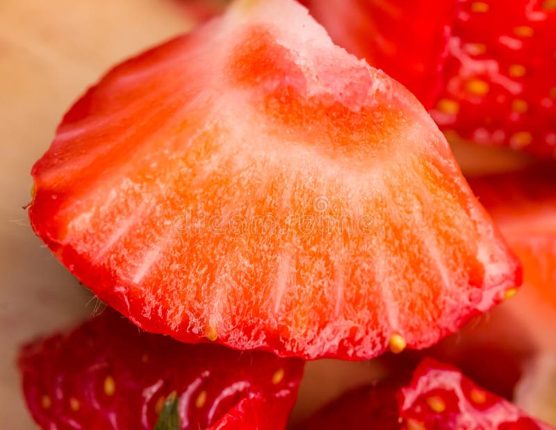 Strawberry Piece Indicates Organic Products and Strawberries Stock ...