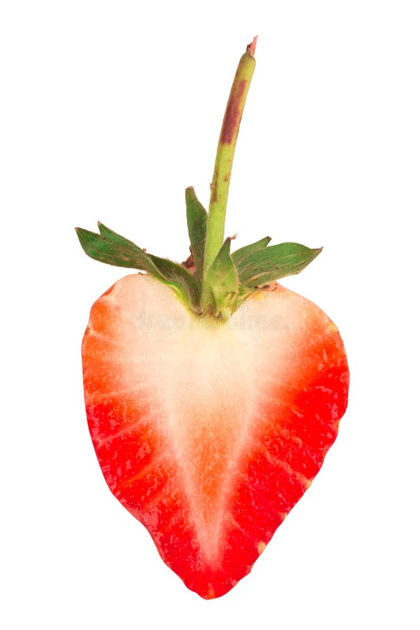 Strawberry Pile Slice Isolated on White Background Stock Image - Image ...