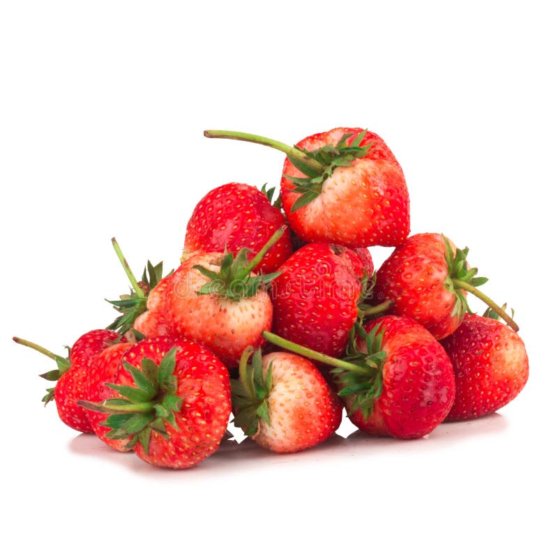 Strawberry Pile Slice Isolated on White Background Stock Photo - Image ...