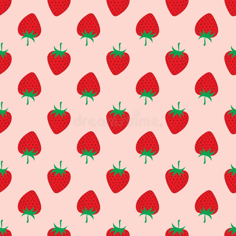 Strawberry on Pink Background. Seamless Pattern. Stock Vector ...