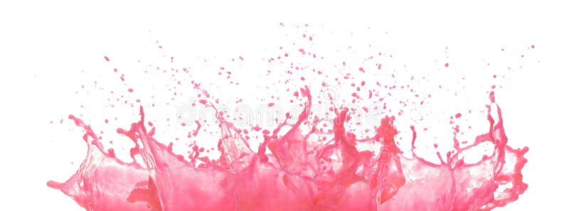 Strawberry Pink Juice Pouring and Splash As Crown Water. Watermelon ...