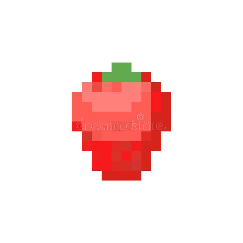 Strawberry Pixel Art. 8 Bit Red Berry Pixelated Stock Vector ...